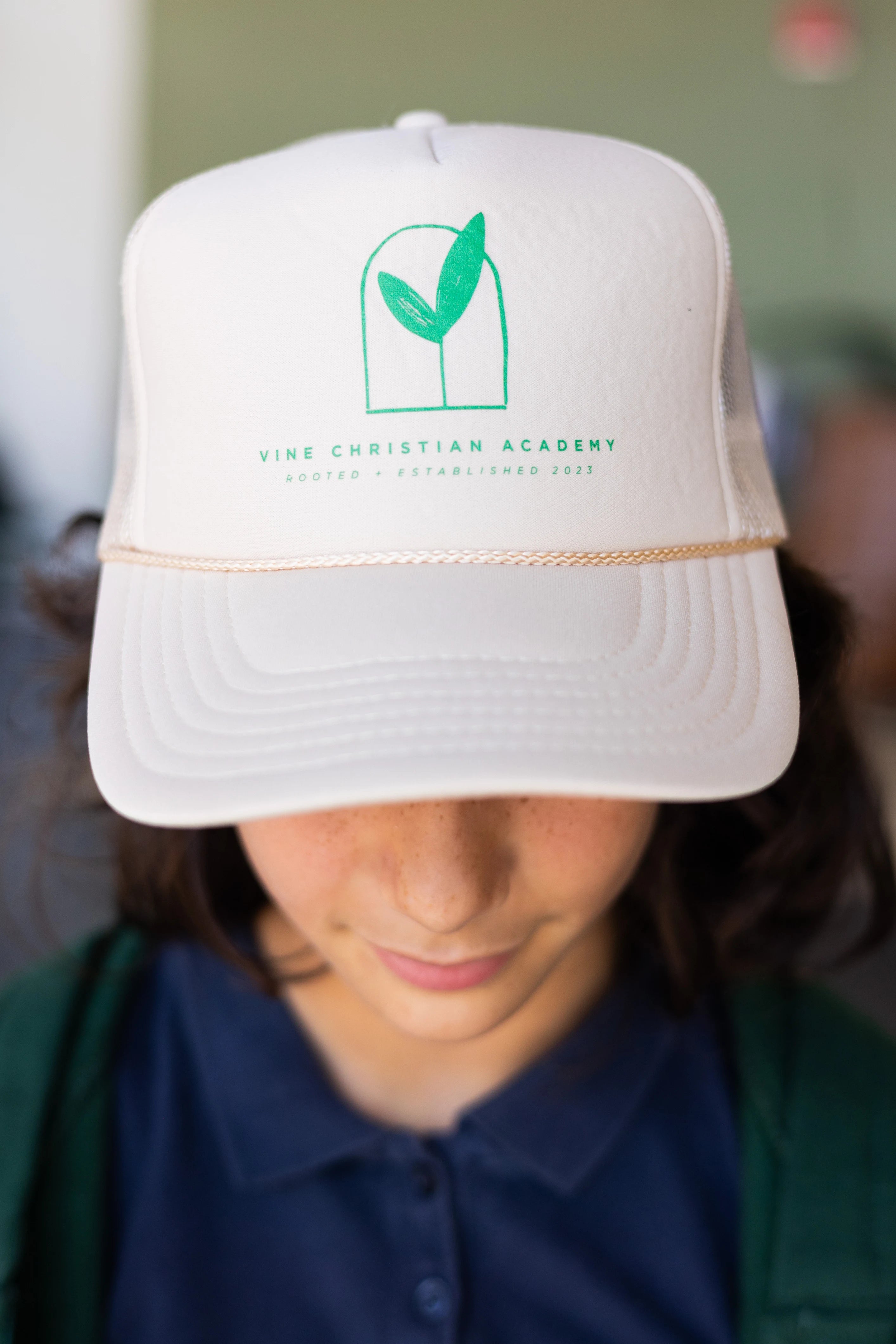 Cream Logo Hat – Vine Christian Academy